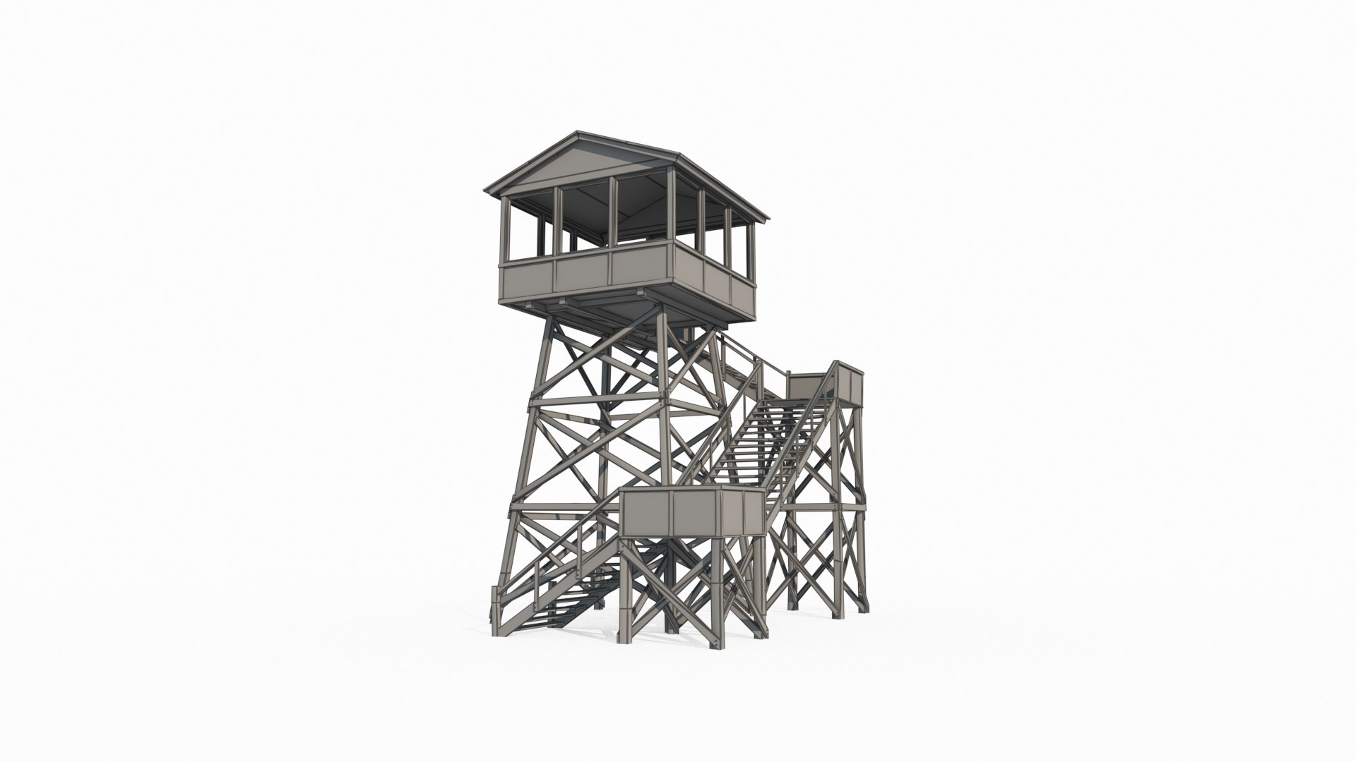 The Military Building Observation Tower 3D Model - TurboSquid 2333382