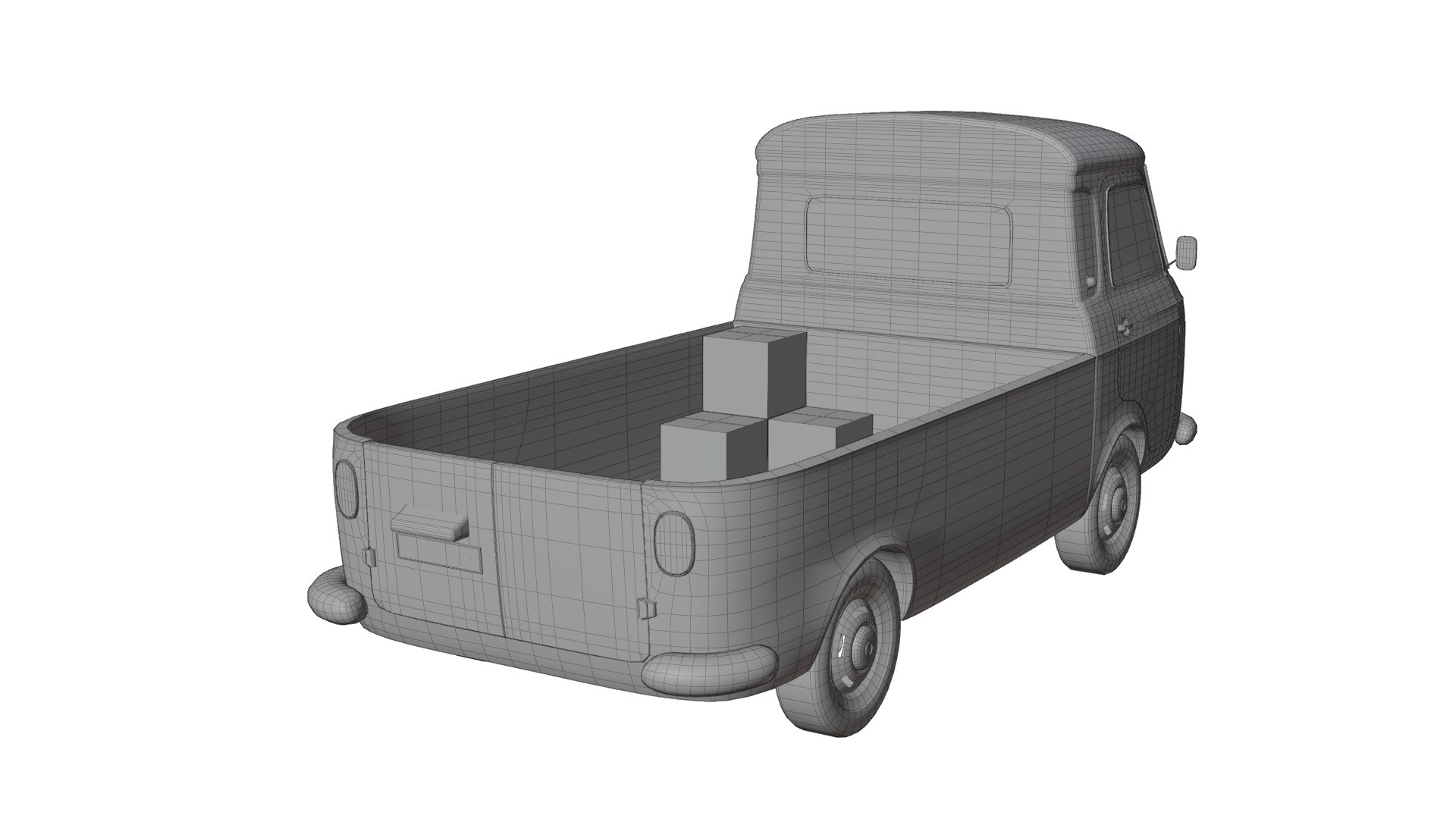 3D Realistic Vintage Pickup Truck High-Detail Game-Ready Asset Model ...