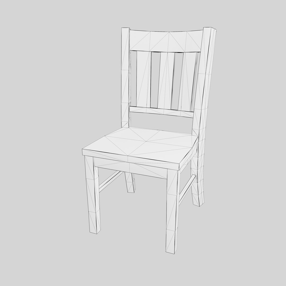 Simple Wooden Chair 3D - TurboSquid 1612597