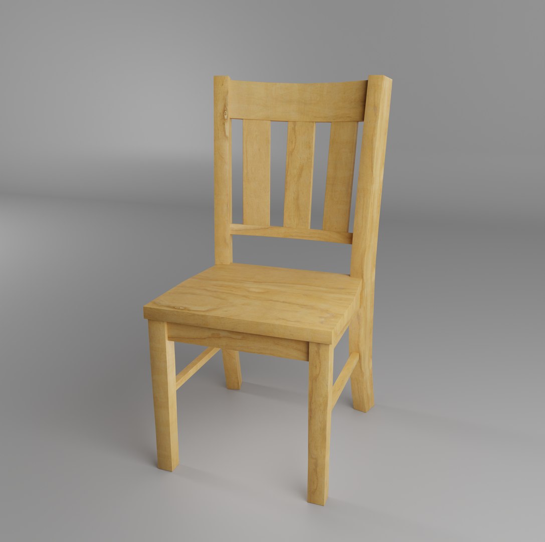 Simple Wooden Chair 3D - TurboSquid 1612597