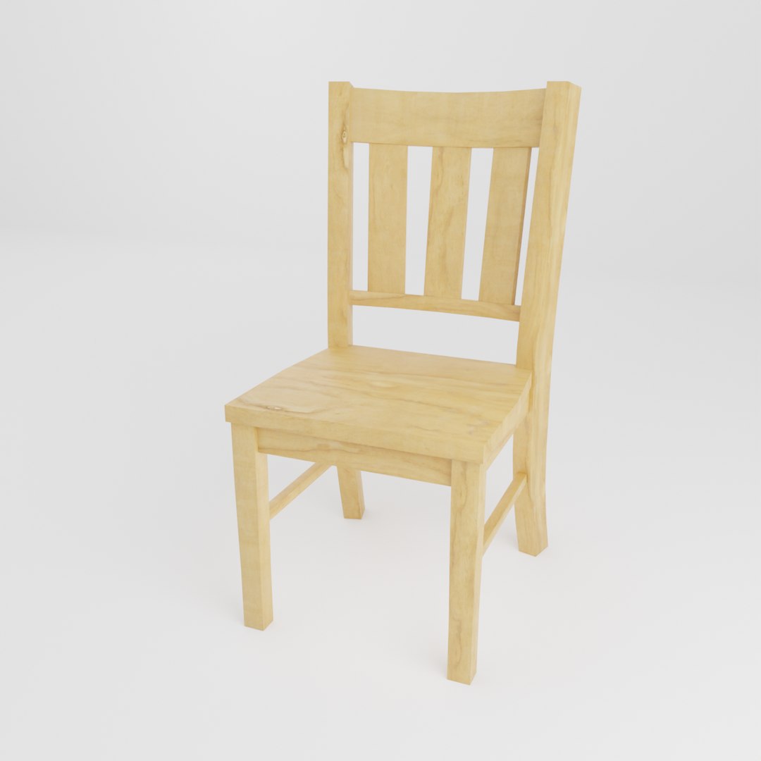 Simple Wooden Chair 3D - TurboSquid 1612597