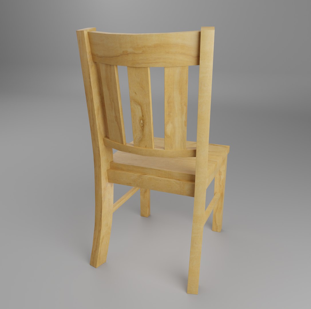 Simple Wooden Chair 3D - TurboSquid 1612597
