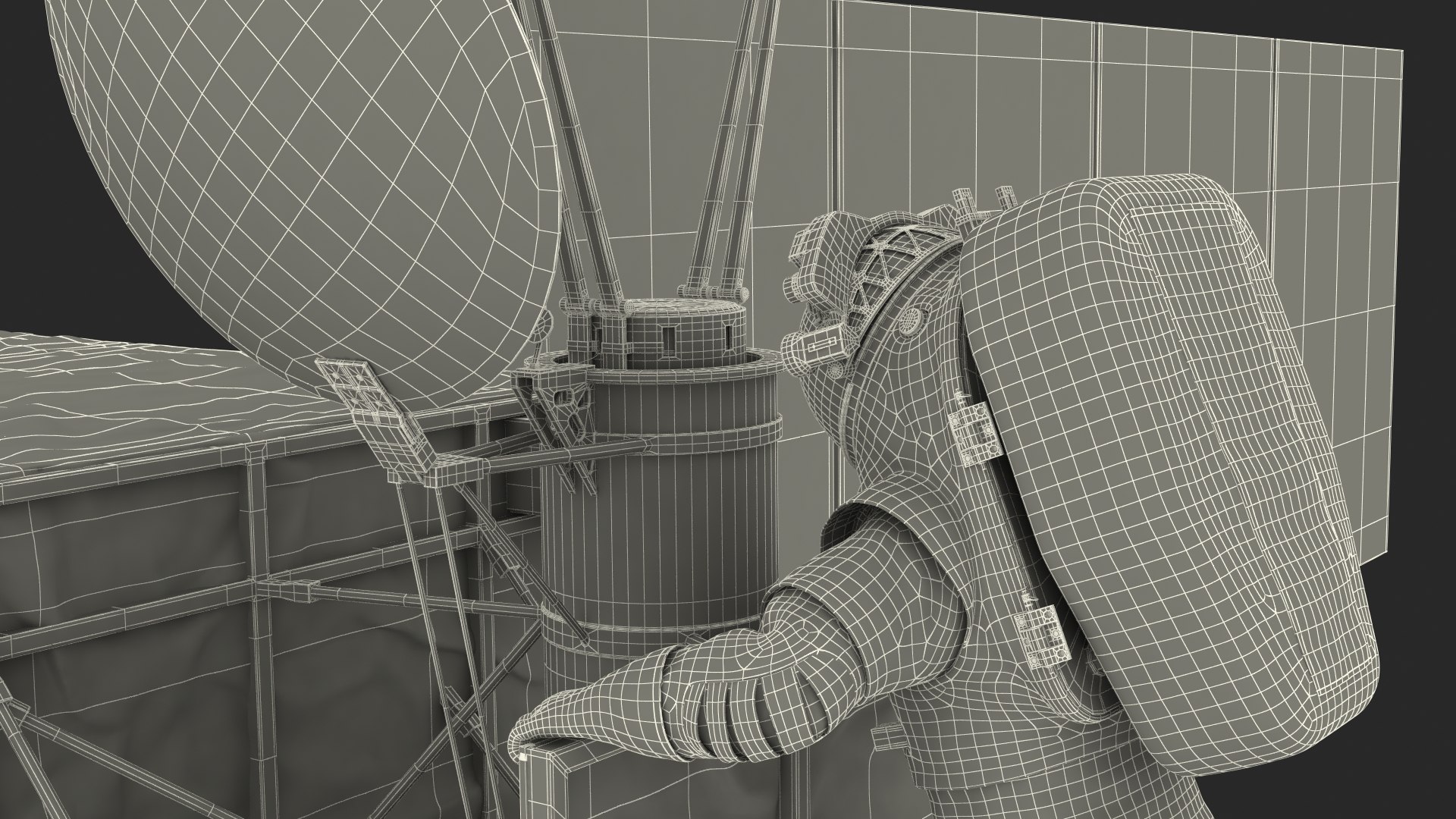 3D Geostationary Satellite With Astronaut Model - TurboSquid 2384661