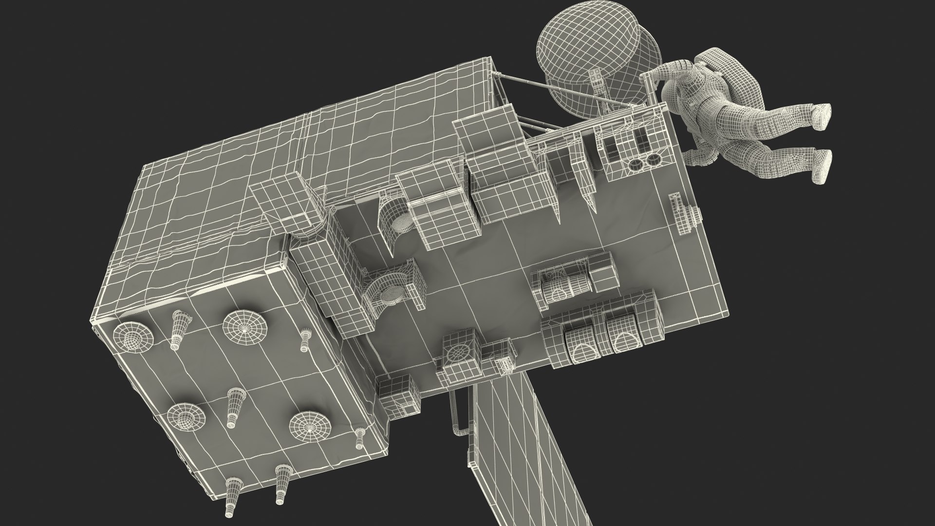 3D Geostationary Satellite With Astronaut Model - TurboSquid 2384661