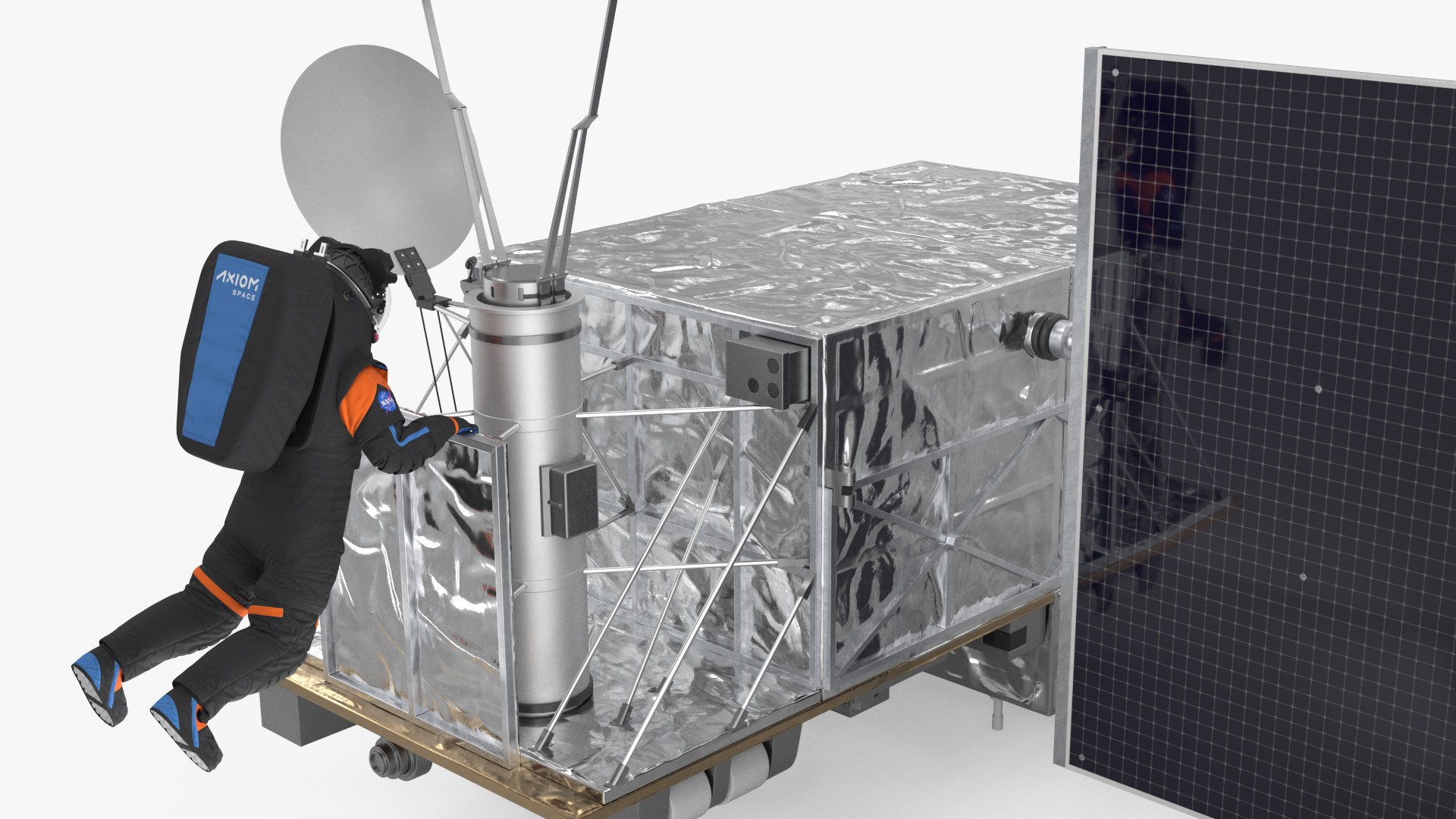 3D Geostationary Satellite With Astronaut Model - TurboSquid 2384661