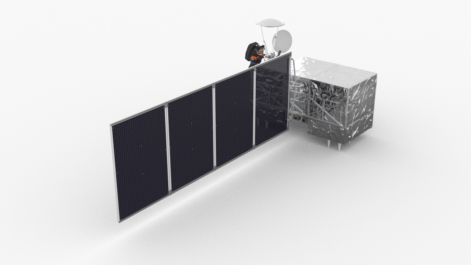 3D Geostationary Satellite With Astronaut Model - TurboSquid 2384661