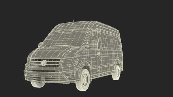 modelo 3d Furgoneta Volkswagen Crafter 2024 color negro aparejada ...