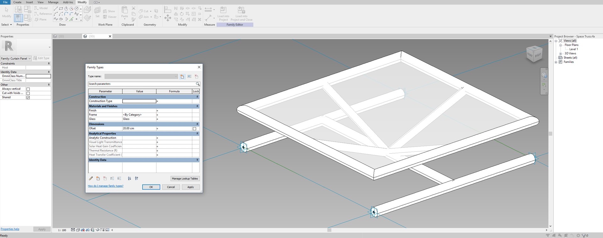 3D Model Revit Family Space Truss - TurboSquid 1326681