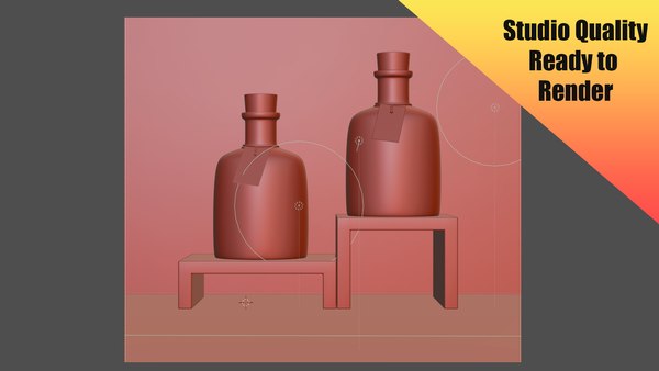 modelo 3d Render de estudio de vidrio de botella - TurboSquid 2141307