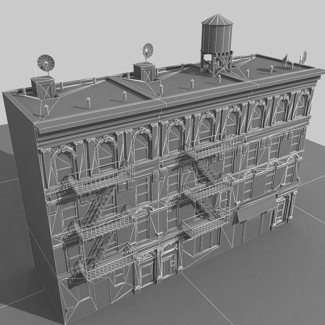 3d photorealistic 10 buildings set