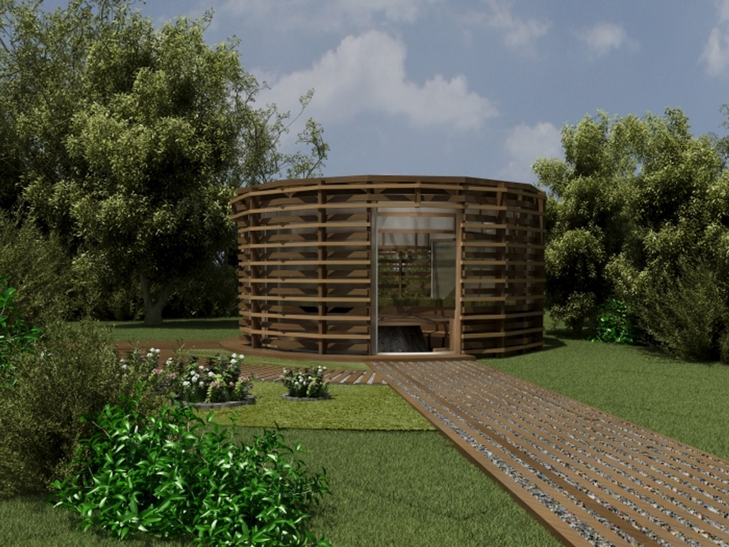 3ds max garden house