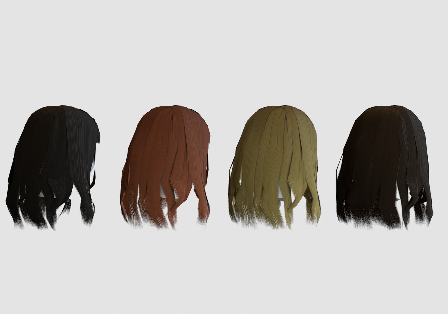 3D Hairstyle In 4 Colors - TurboSquid 1899489