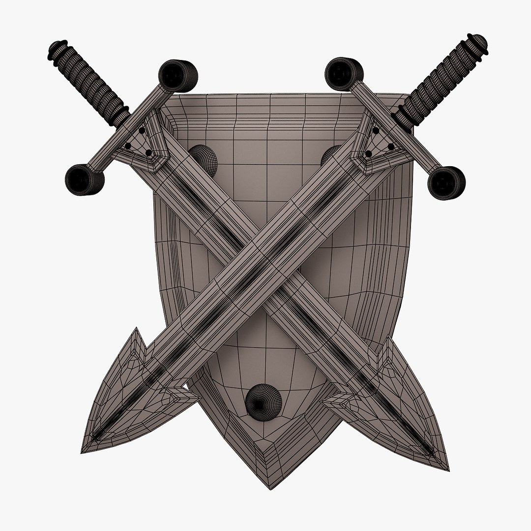 3d decorative sword shield