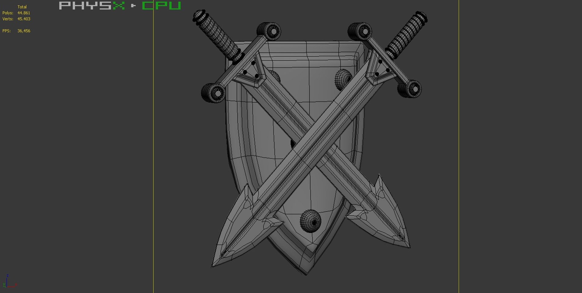 3d decorative sword shield