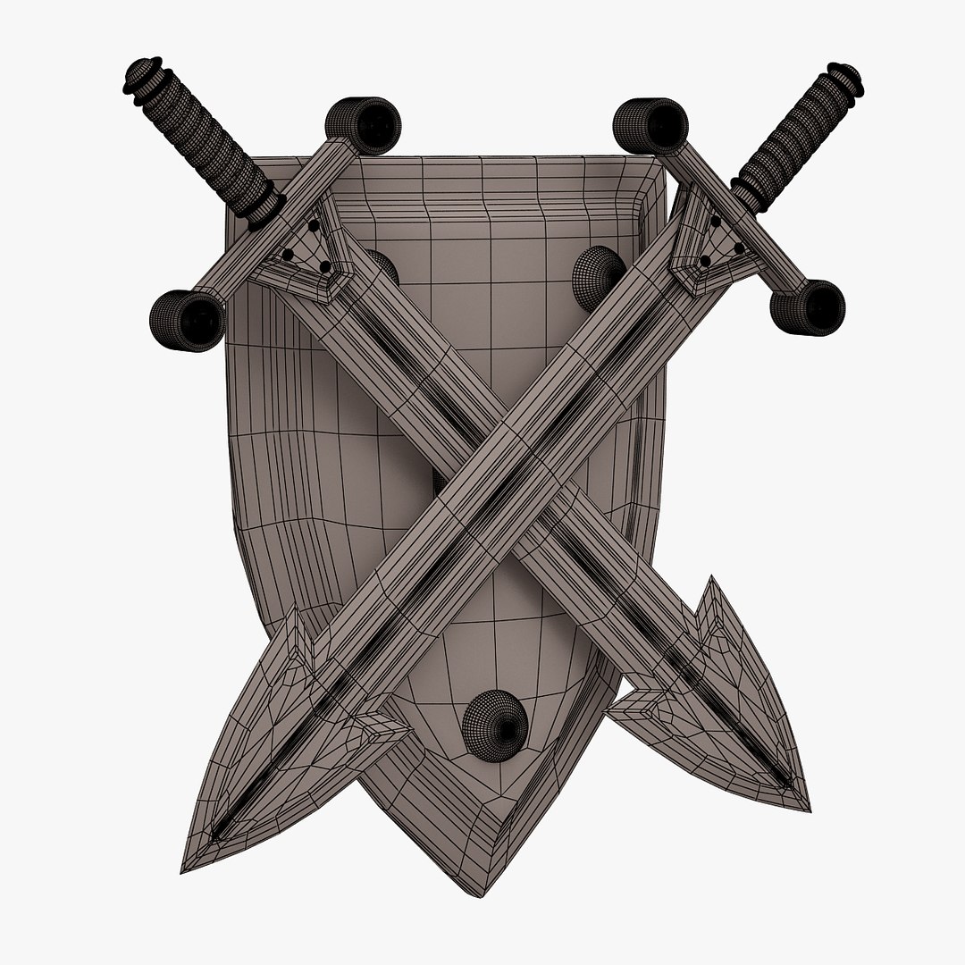 3d decorative sword shield