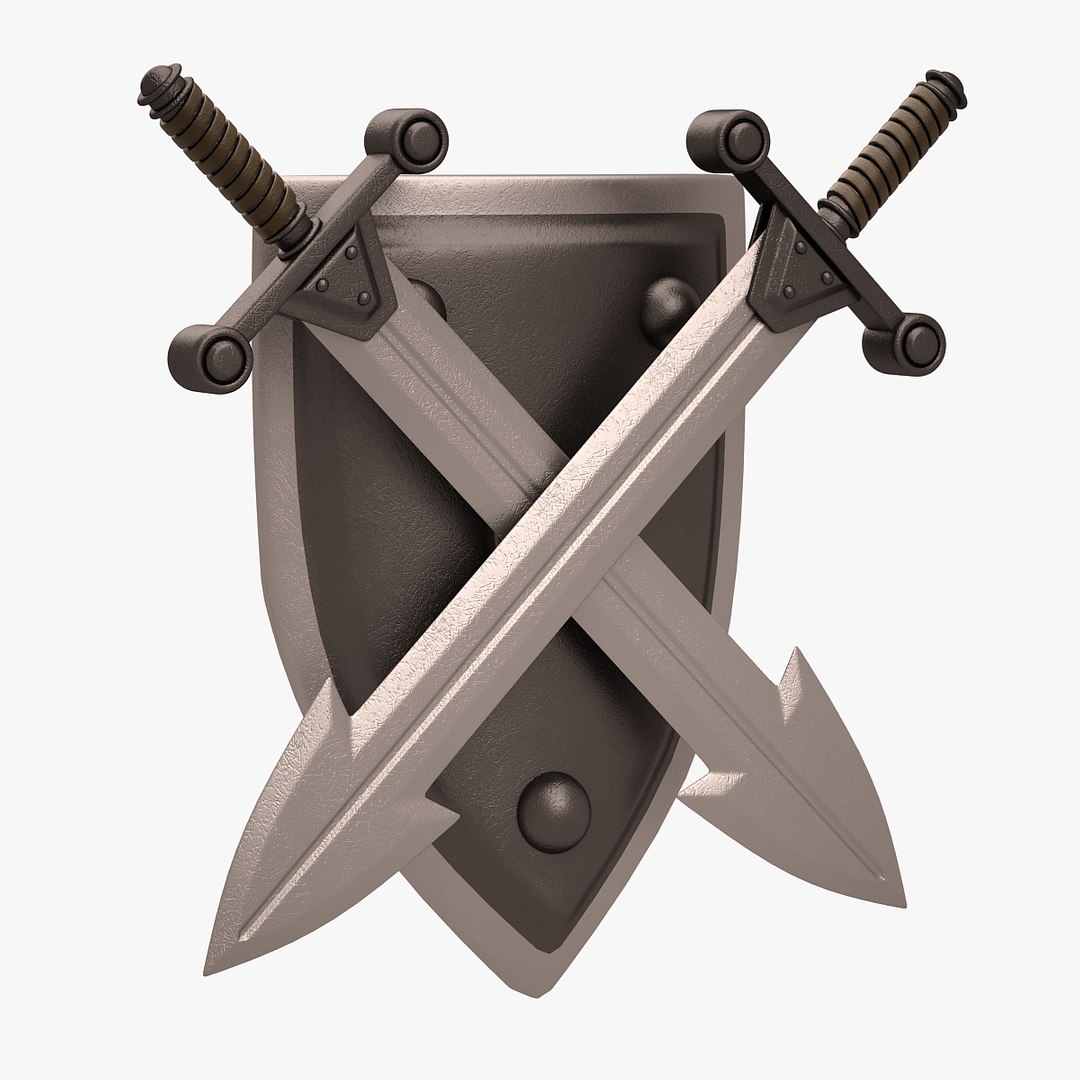 3d decorative sword shield