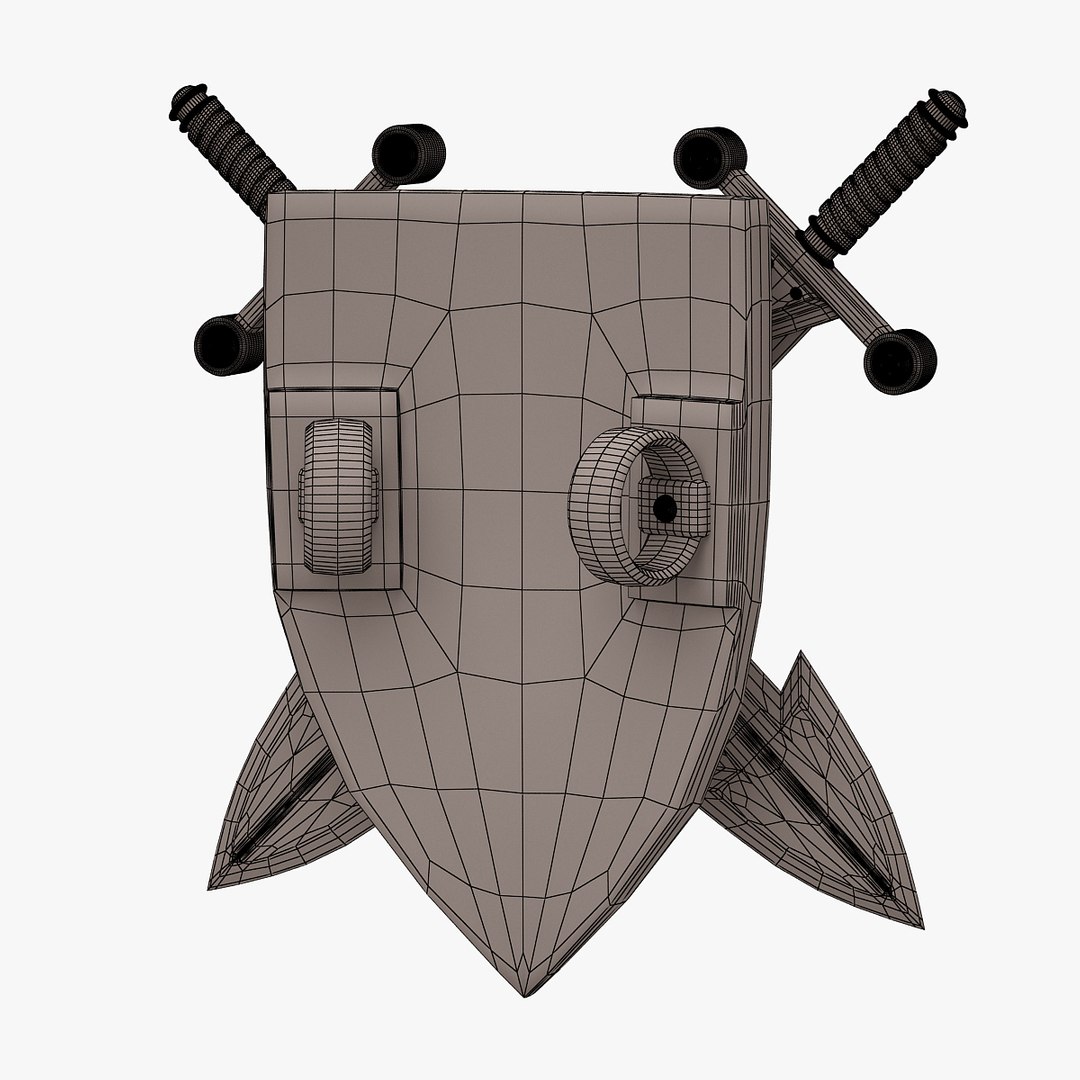 3d decorative sword shield