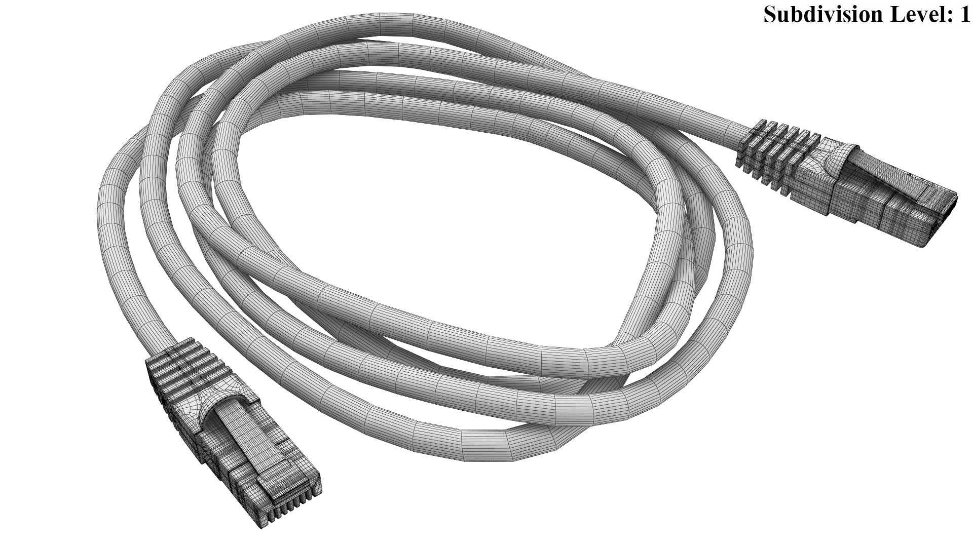 3D Detailed Ethernet Blue Cable - TurboSquid 2111704