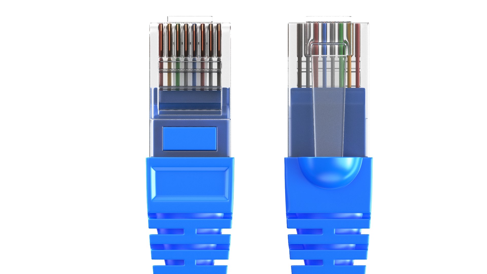 3D Detailed Ethernet Blue Cable - TurboSquid 2111704