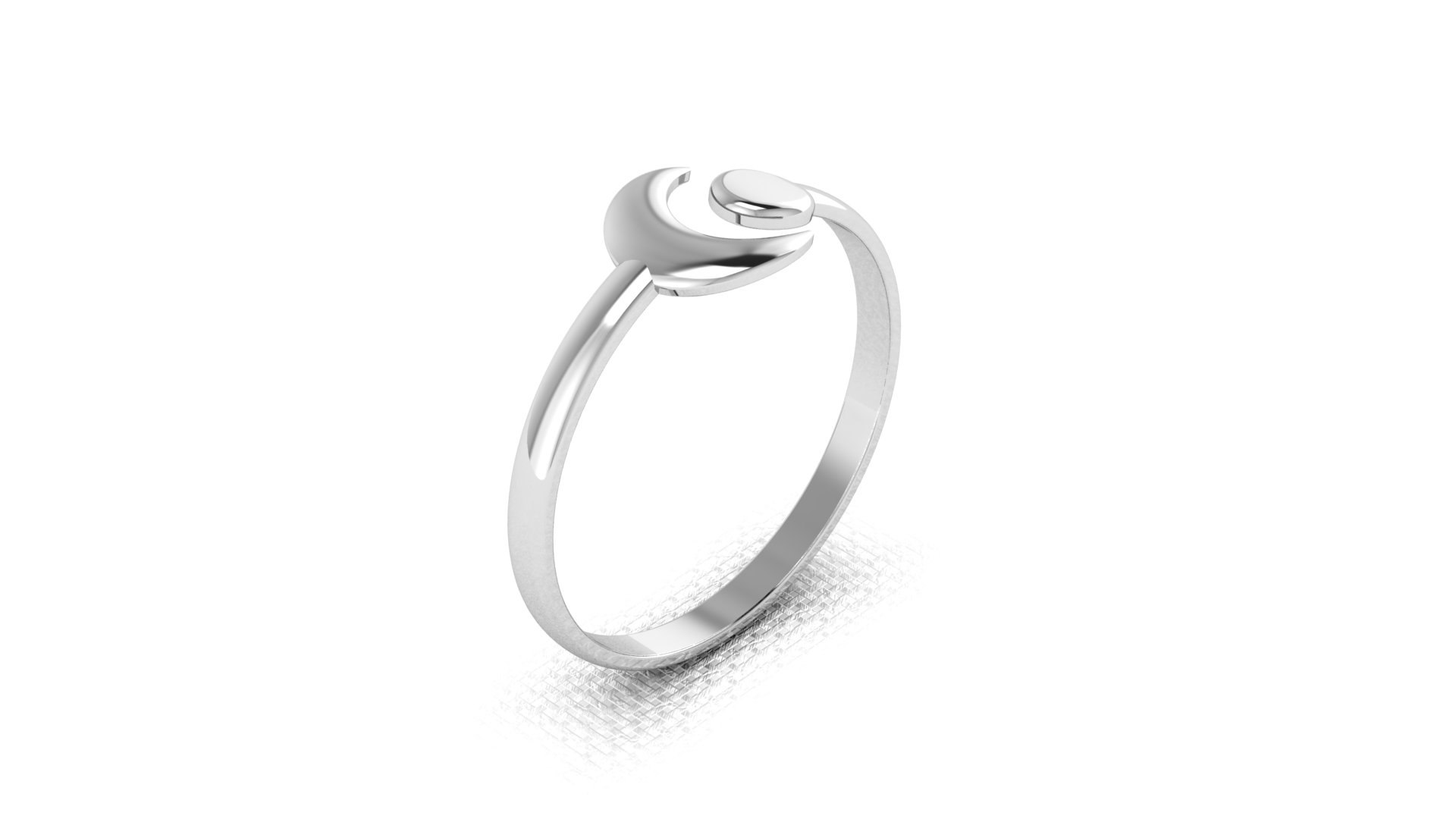 3D Model Silver Moon Shaped Ring For 3D Printing 3D Print Model ...