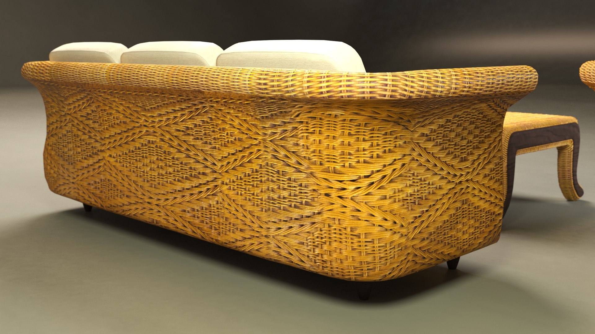 3D model Wicker Furniture Set - TurboSquid 1784473