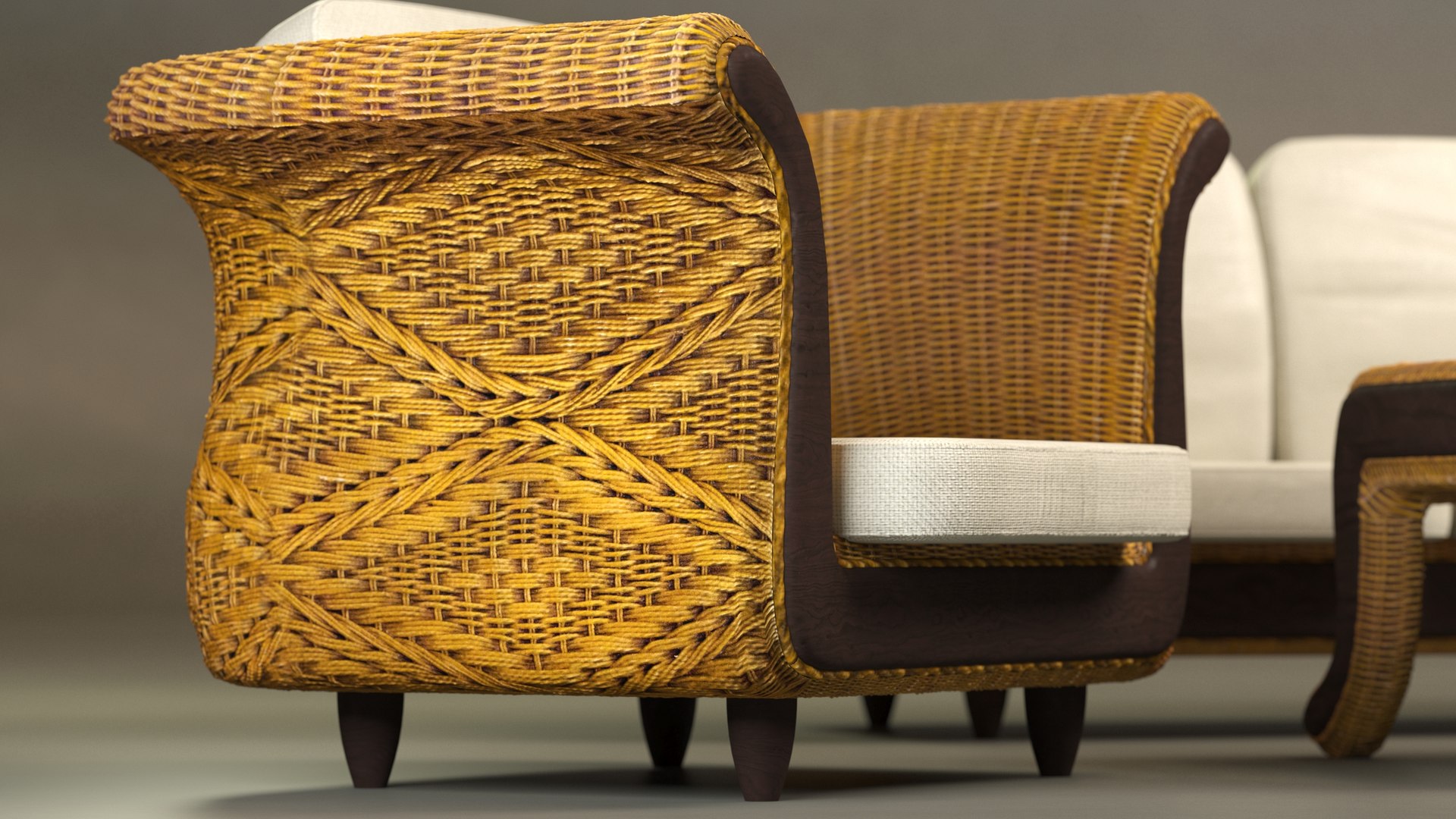 3D model Wicker Furniture Set - TurboSquid 1784473