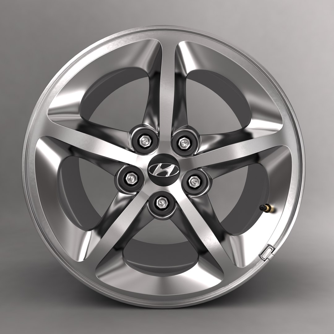 3d model of hyundai car alloy logo