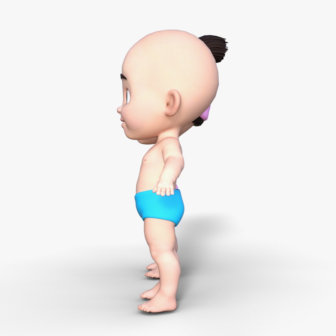 3D Model Cartoon Baby Boy And Girl 3D Model - TurboSquid 1910562