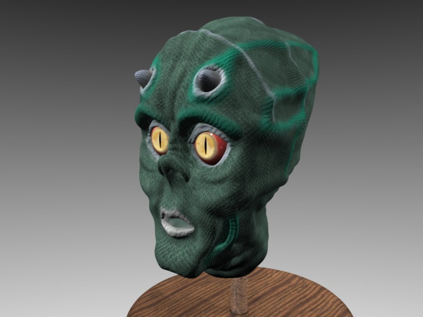 alien head 3d obj