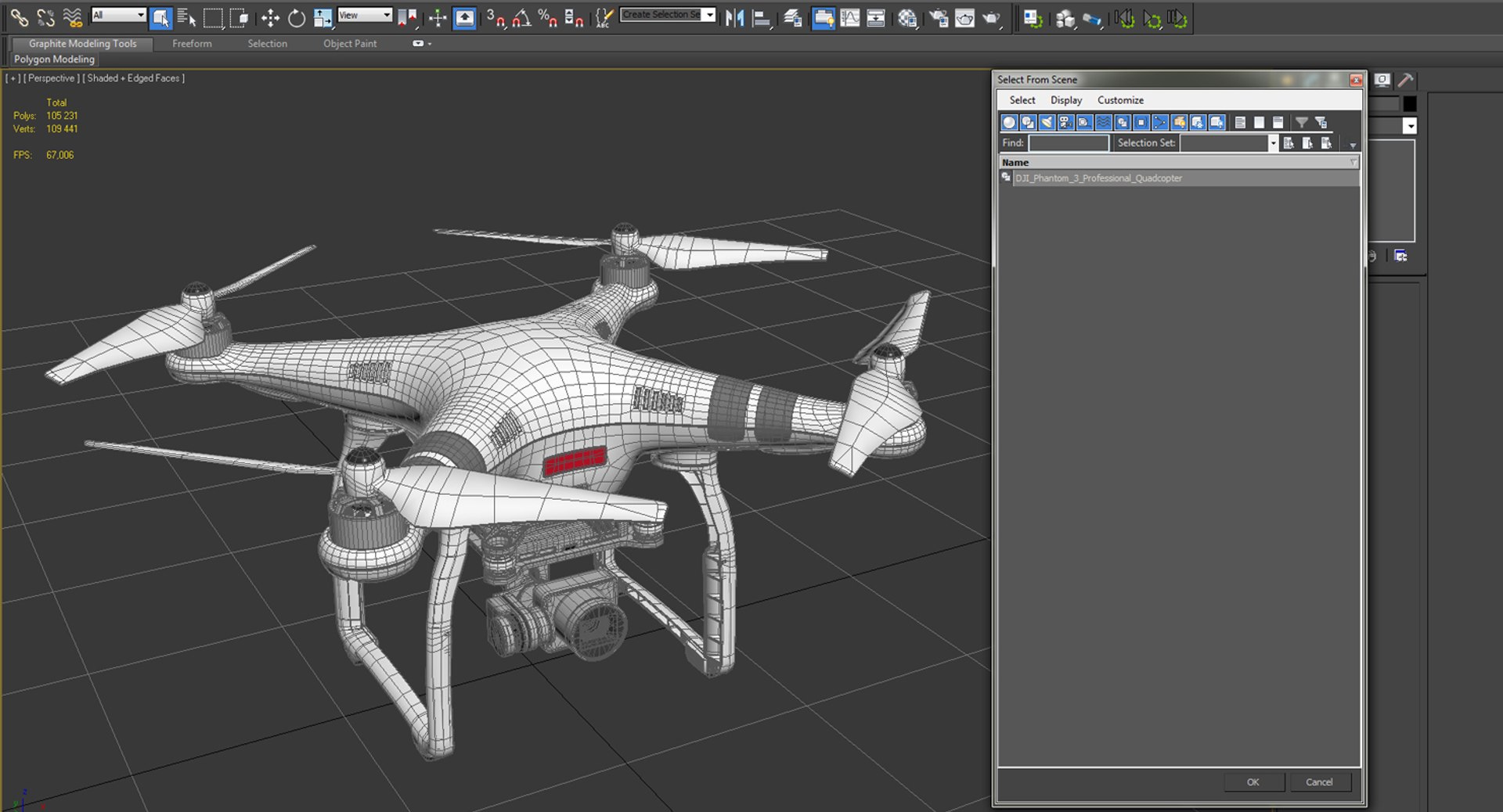 3d dji phantom 3 professional model