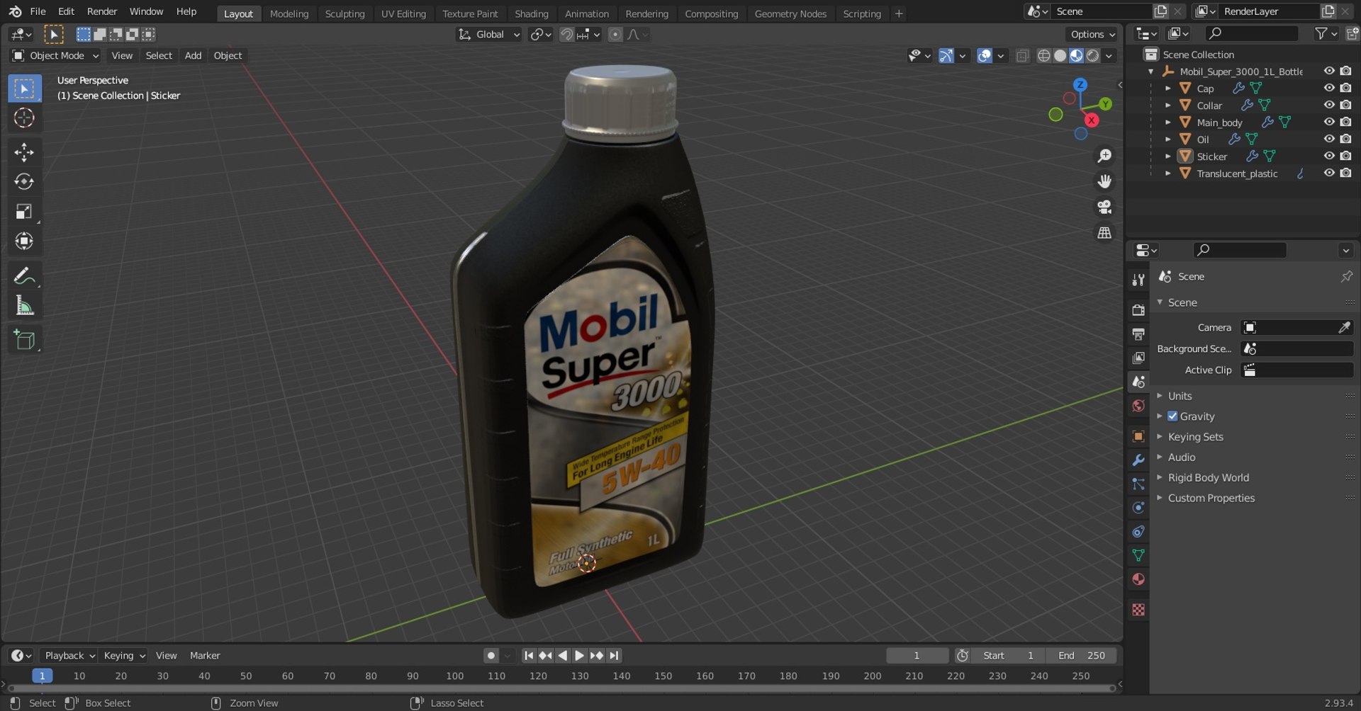 3D Mobil Super 3000 1L Bottle - TurboSquid 1948193