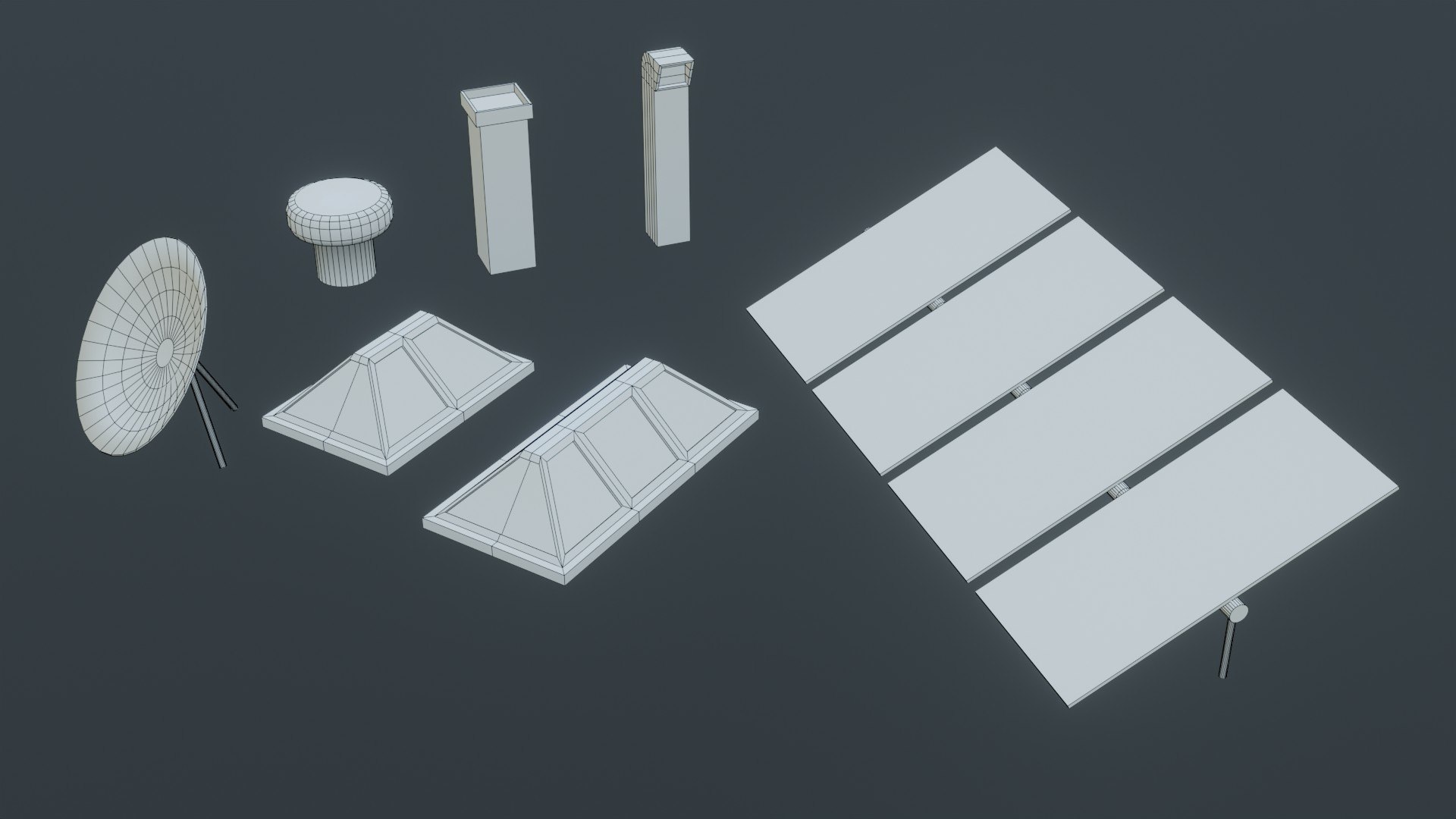 3D Model Roof Top Props - Low Poly - Game Ready - PBR - TurboSquid 2091848
