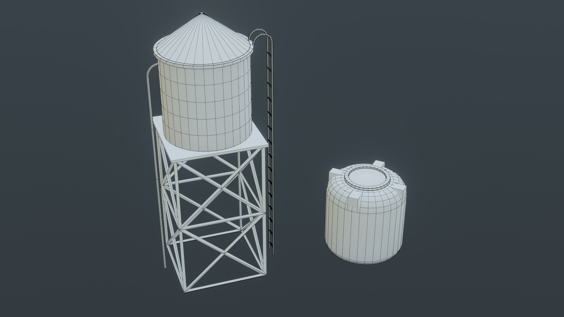3D Model Roof Top Props - Low Poly - Game Ready - PBR - TurboSquid 2091848