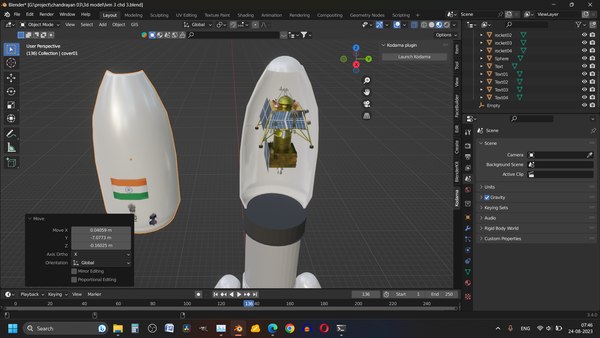 modelo 3d COHETE ISRO LVM 3 JUNTO CON MÓDULOS CHANDRAYAAN 3 ...