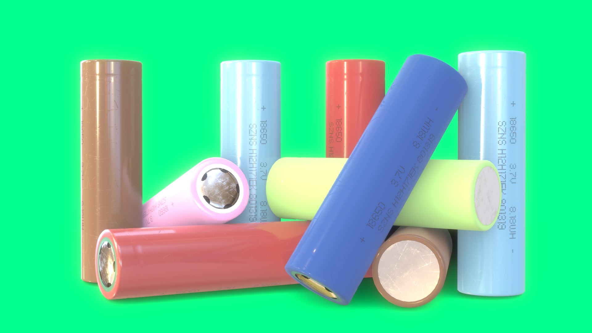 Lithium-ion battery 18650 3D model - TurboSquid 2023231