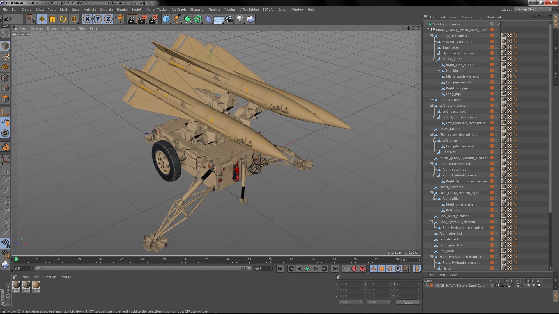 MIM23 HAWK System Sand Color 3D model - TurboSquid 2091444