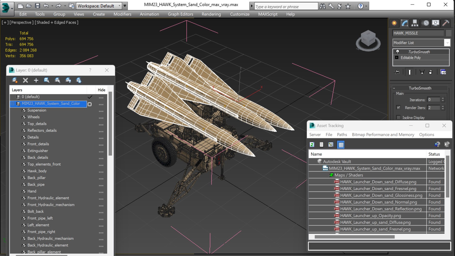 MIM23 HAWK System Sand Color 3D model - TurboSquid 2091444
