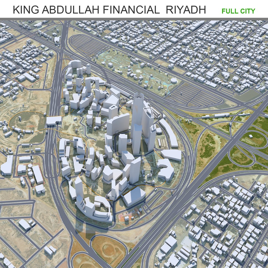 modèle 3D de Quartier financier du roi Abdallah KAFD Riyad - TurboSquid ...