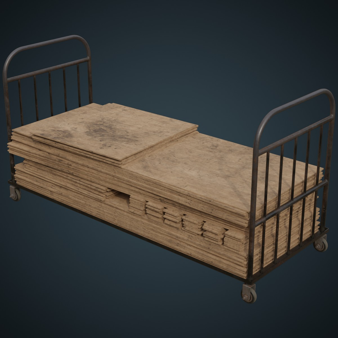 3D transport trolley wooden sheets - TurboSquid 1654964