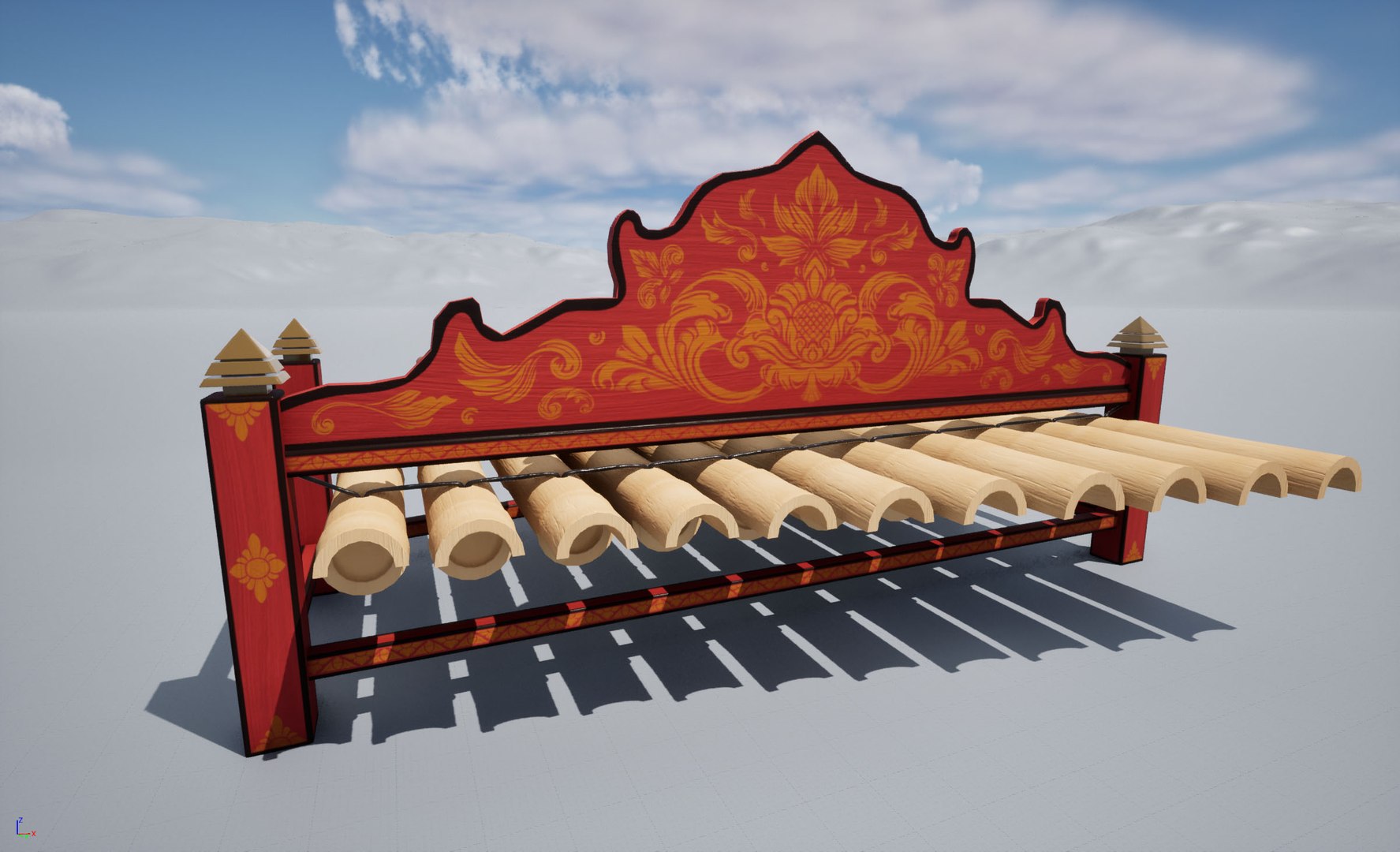 Rindik Traditional Bamboo Musical Instrument 3D Model - TurboSquid 2406888