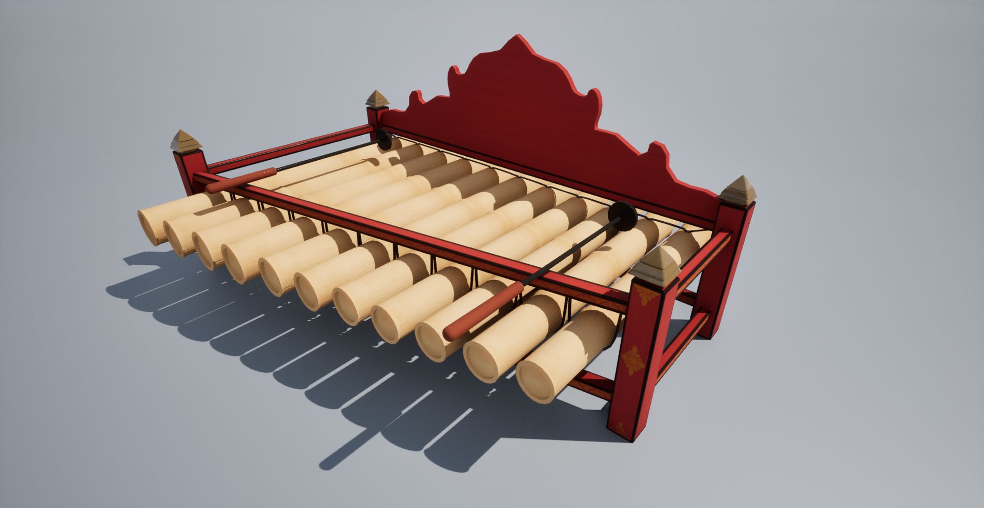Rindik Traditional Bamboo Musical Instrument 3D Model - TurboSquid 2406888