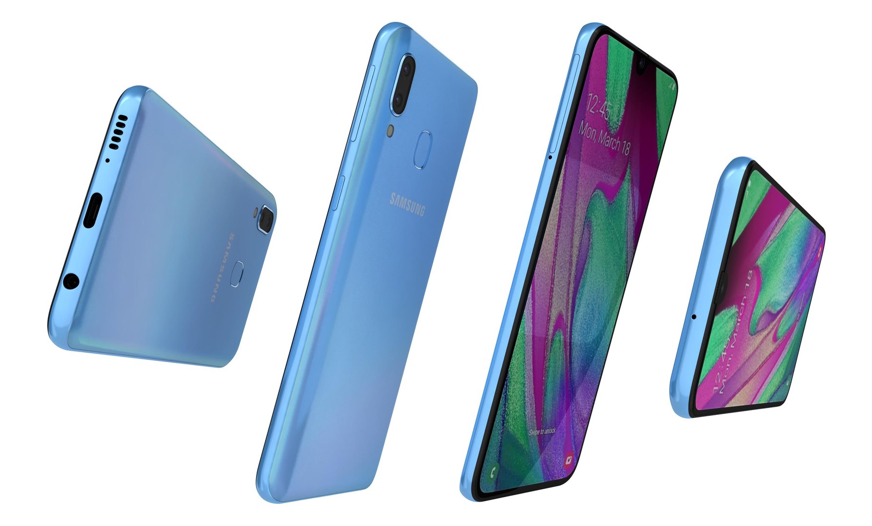 Samsung galaxy a40 blue 3D - TurboSquid 1399019