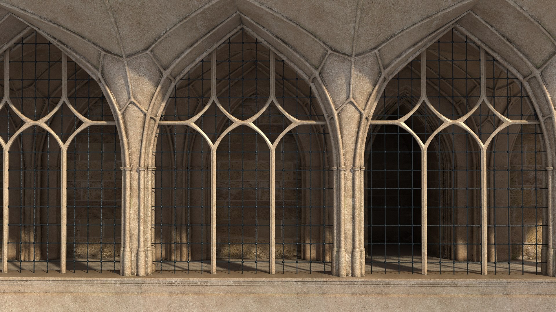 3D Gothic Corridor - TurboSquid 1604714