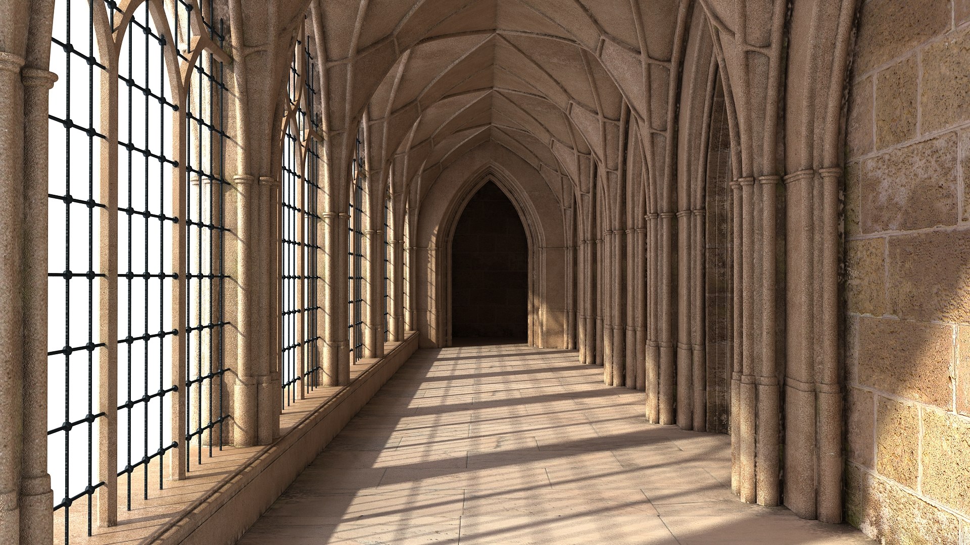 3D Gothic Corridor - TurboSquid 1604714