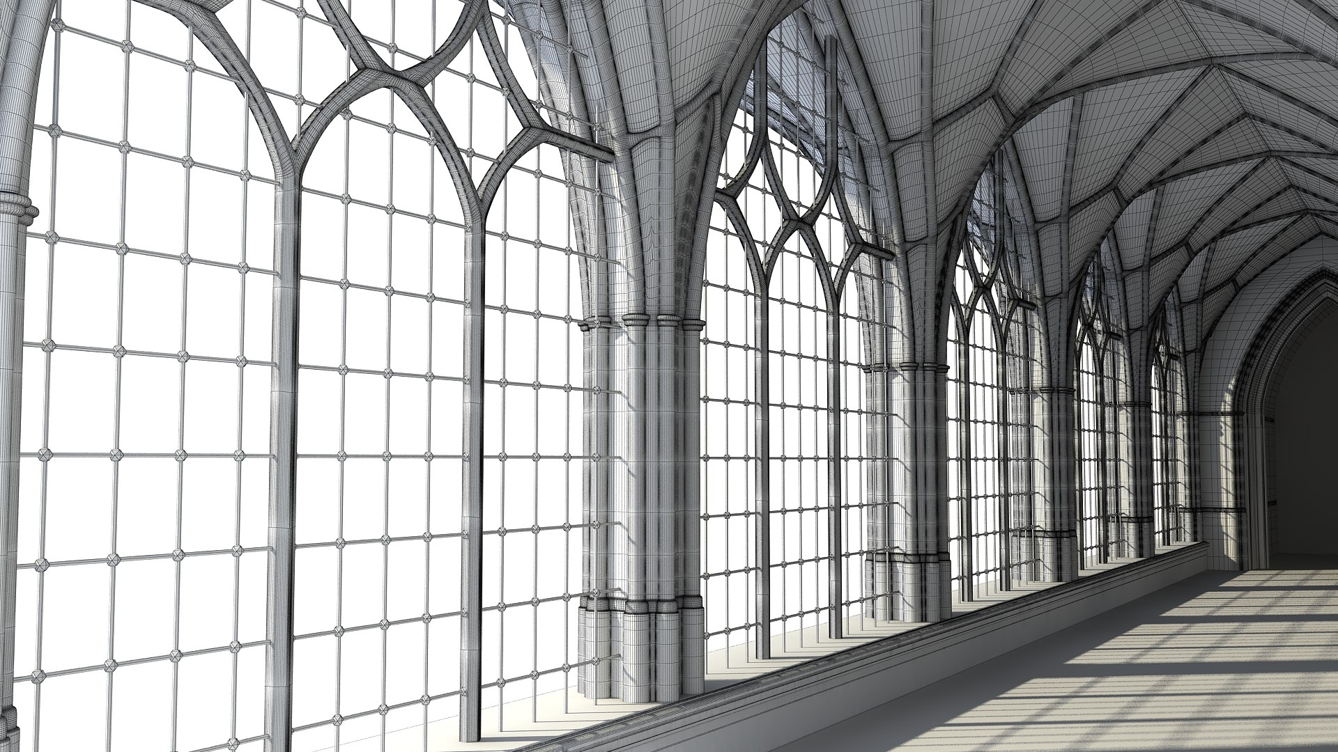 3D Gothic Corridor - TurboSquid 1604714