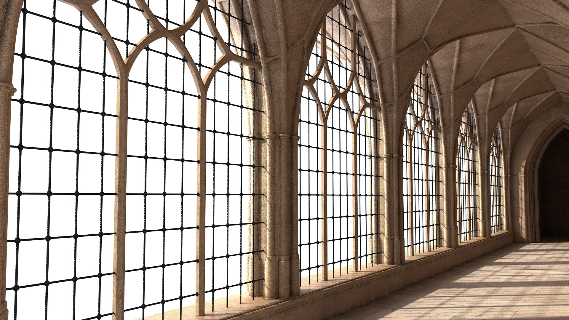 3D Gothic Corridor - TurboSquid 1604714