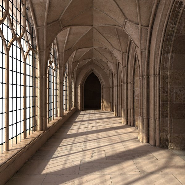 3D gothic corridor - TurboSquid 1604714