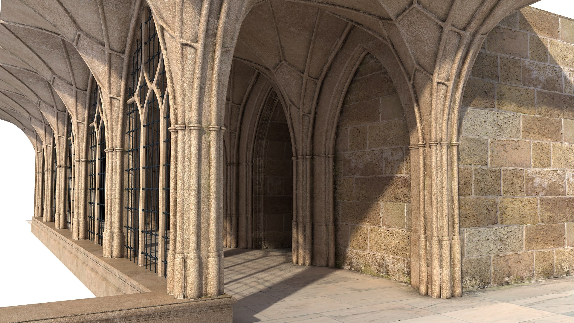 3D Gothic Corridor - TurboSquid 1604714