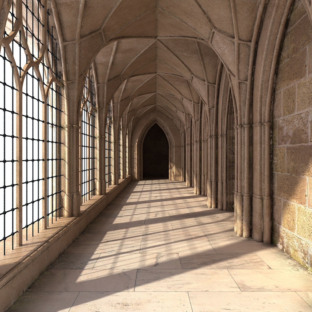 3D Gothic Corridor - TurboSquid 1604714
