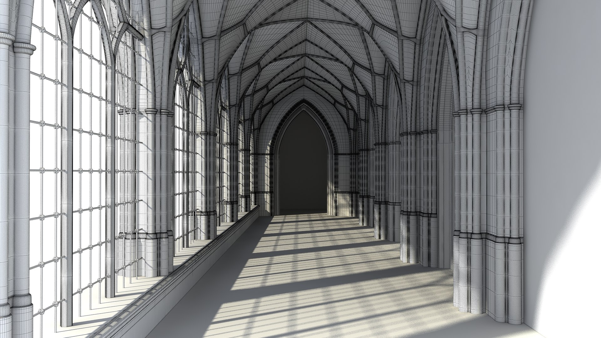 3D Gothic Corridor - TurboSquid 1604714